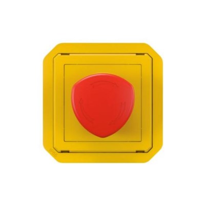 Plexo - Emergency stay push mushroom head push-turn - Yellow mechanism - IP55 IK07 - 220V to 250V AC 3A 1NO+1NC screw terminals for sale
