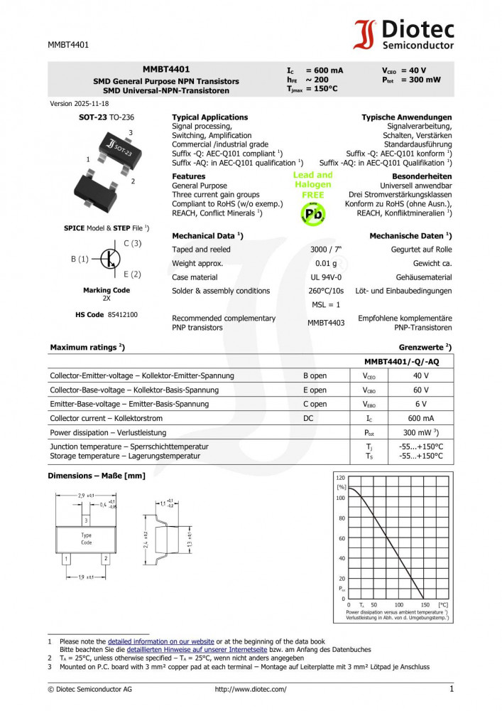 MMBT4401-AQ datasheet page 1