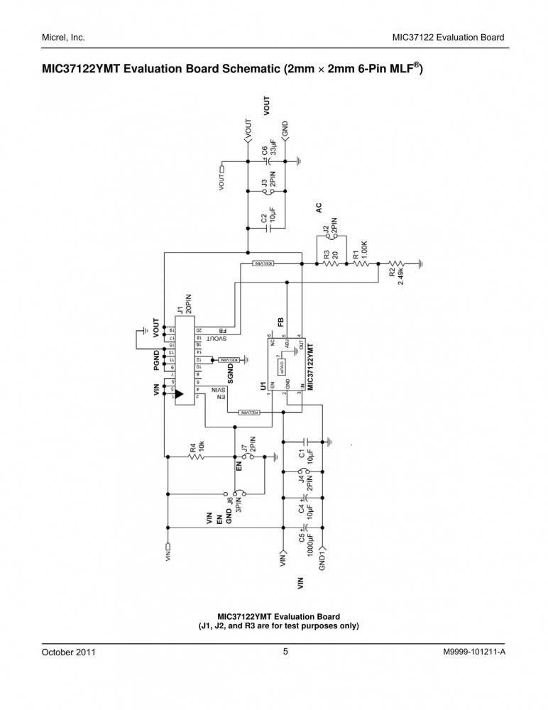 MIC37122YM-EV technical document page 5