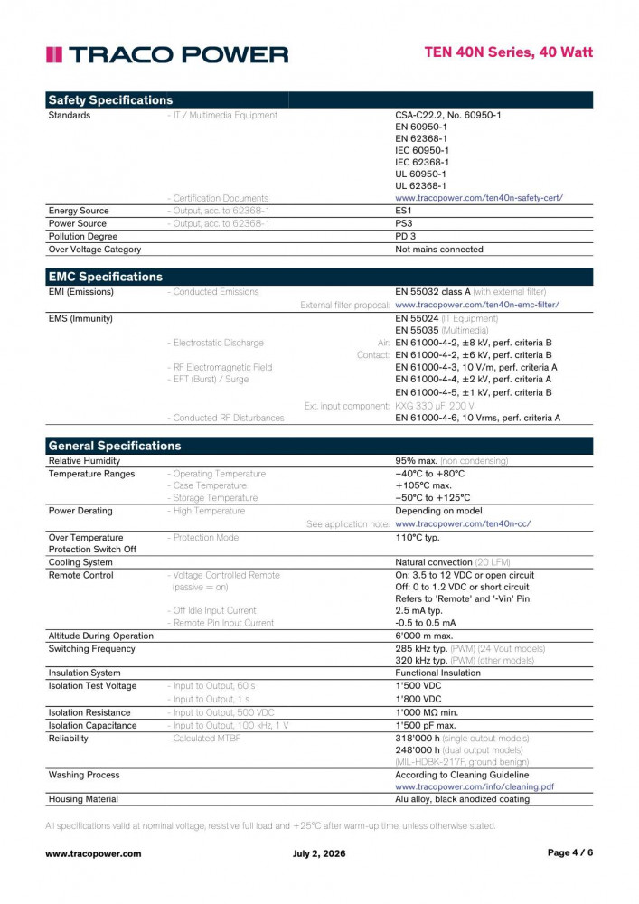 TEN 40N Series datasheet image 4