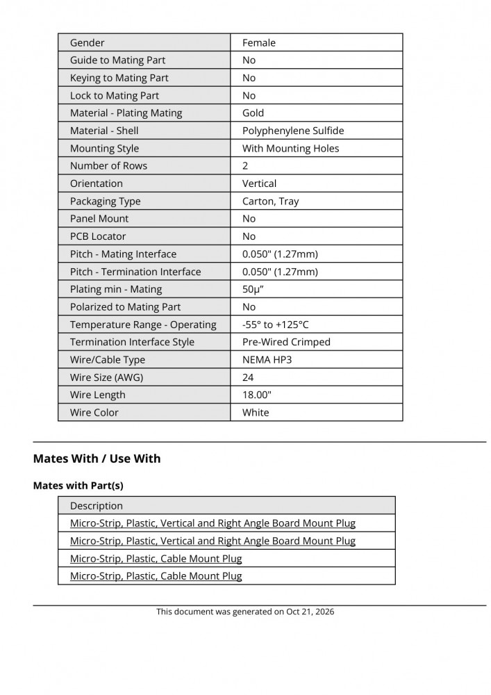 Technical document page 2 for MA-221-044-261-A00WG