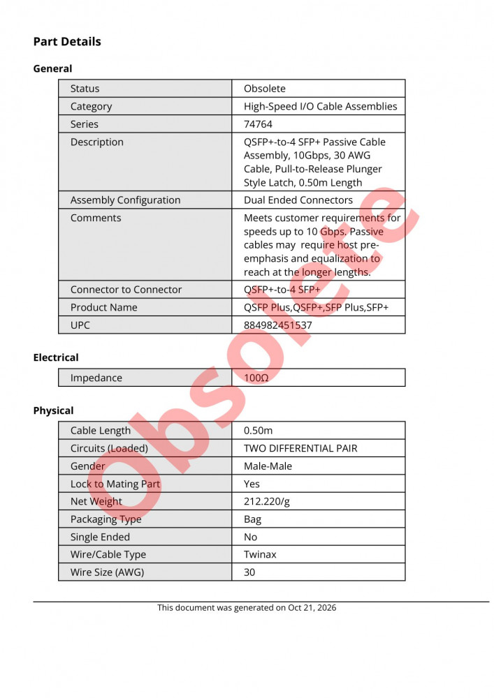 Technical document image 2 for MOLEX 747641051