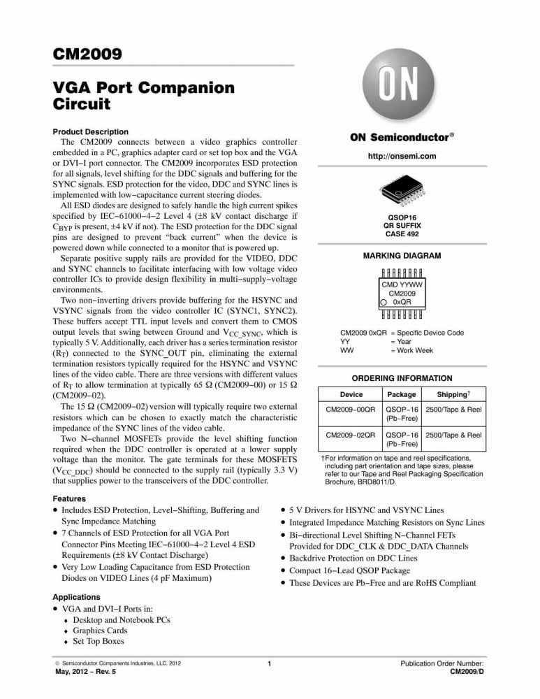 CM2009-02QR datasheet page 1