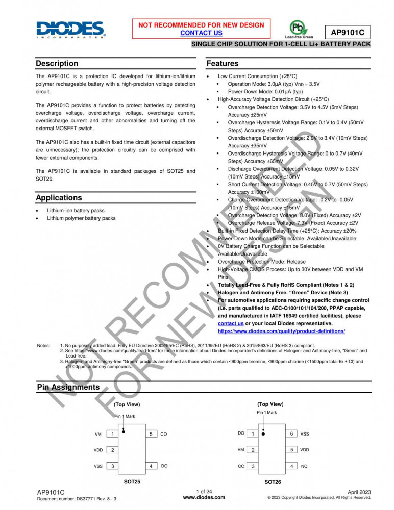 AP9101C document page 1