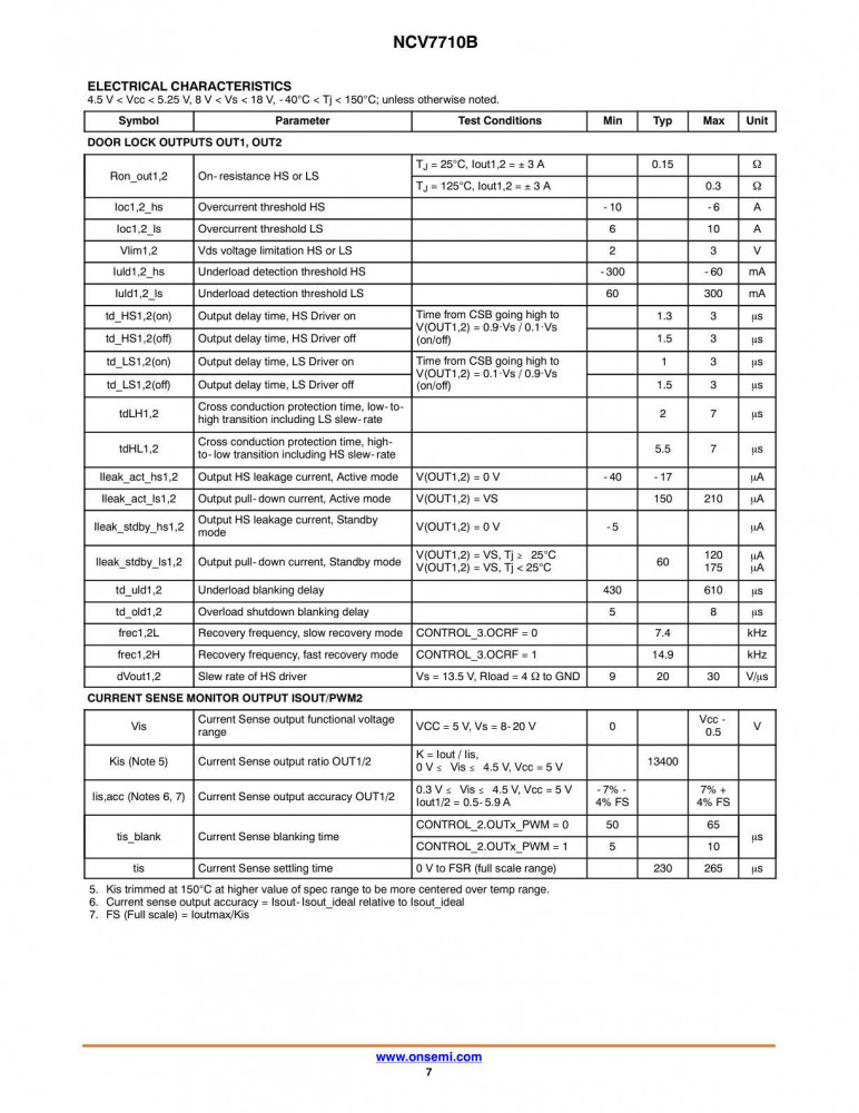 NCV7710B technical document page 7