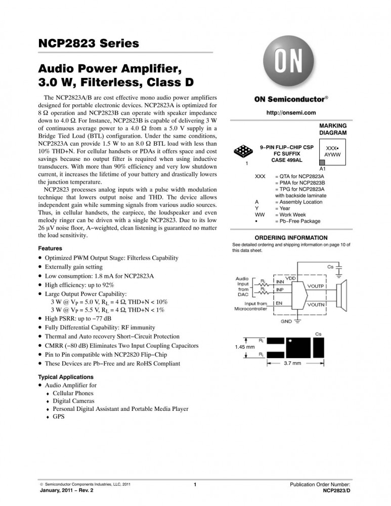 NCP2823 datasheet page 1