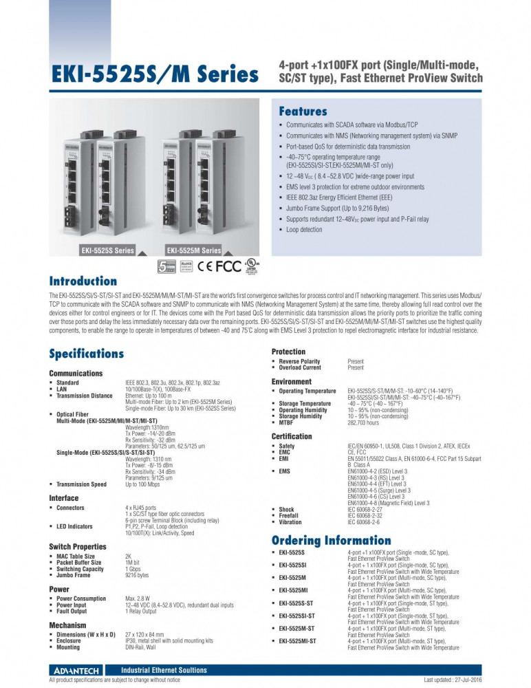 EKI-5525S/M Series documentation page 1
