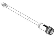 Mini-Change Single-Ended Cordset, 5 Poles, Female (90°) to Pigtail, 20-16 AWG, DeviceNet Mid Cable, 1.0m (3.28') Length