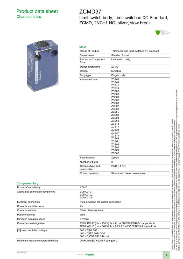 ZCMD37 technical document page 1