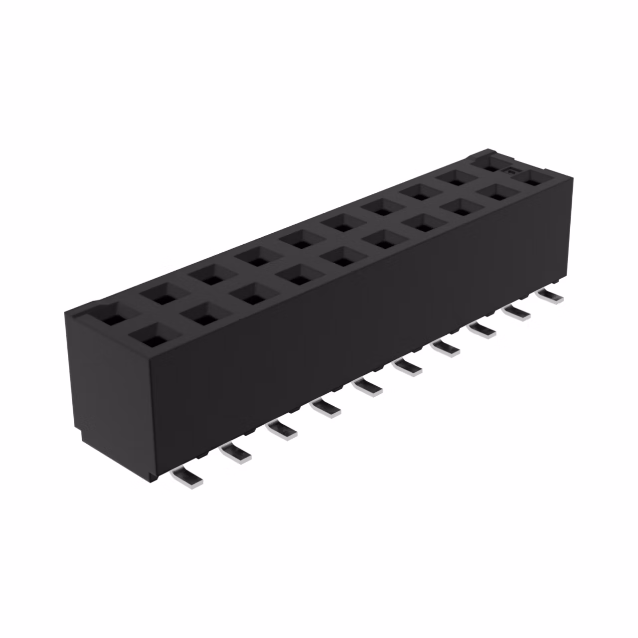 Milli-Grid Vertical Receptacle, 2.00mm Pitch, Dual Row, Surface Mount, Top/Bottom Entry, with Cap, Tube, 0.38µm Gold (Au) Plating, 44 Circuits, Lead-Free