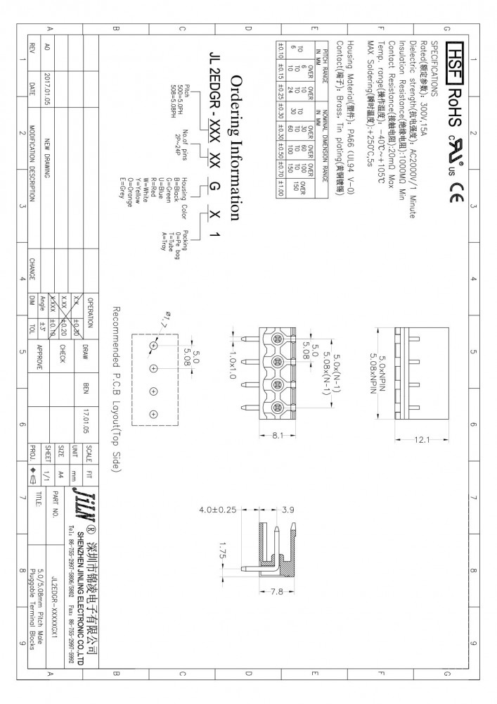 JL2EDGR-50803G01 technical drawing and specification sheet