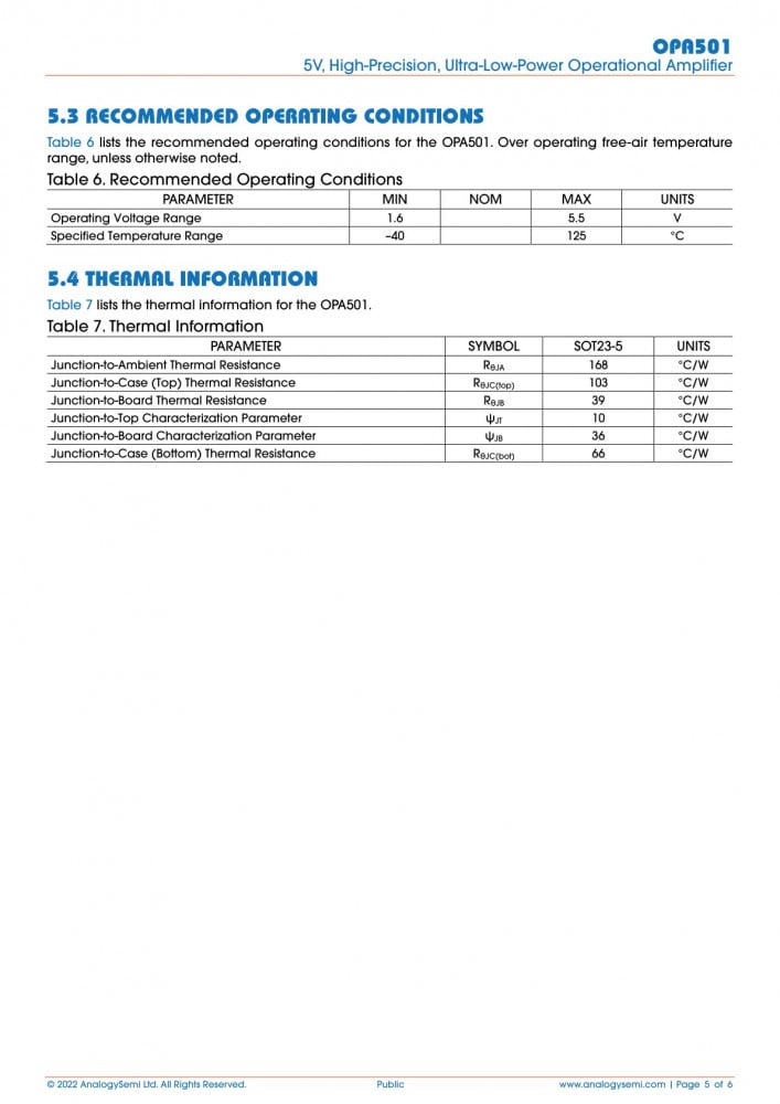 OPA505ASOT235 datasheet page 5