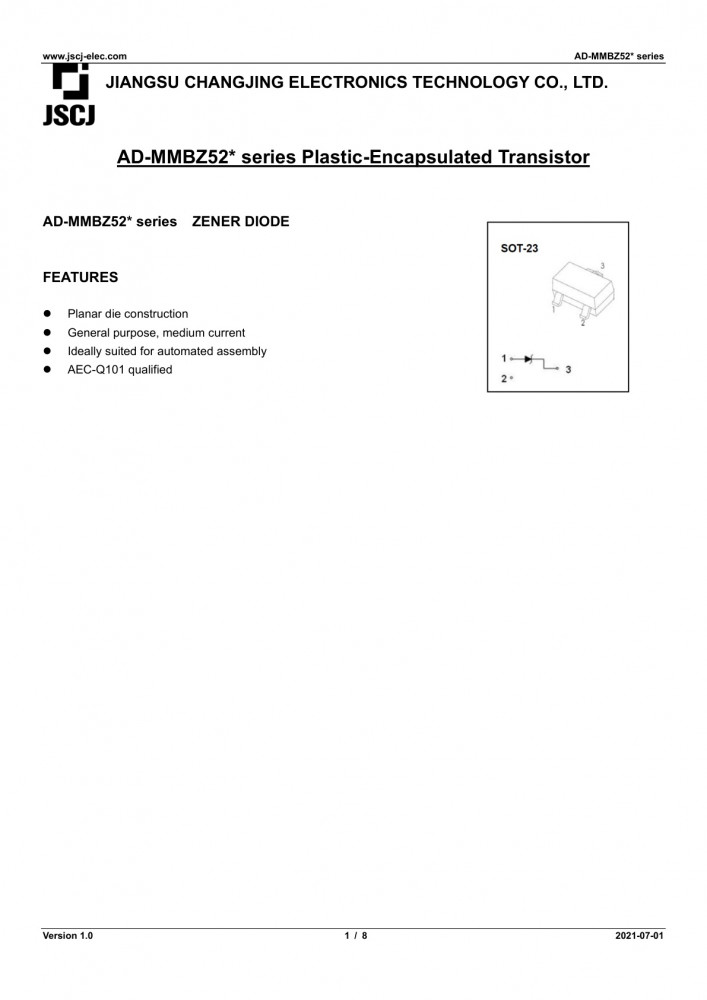 AD-MMBZ5245B datasheet page 1