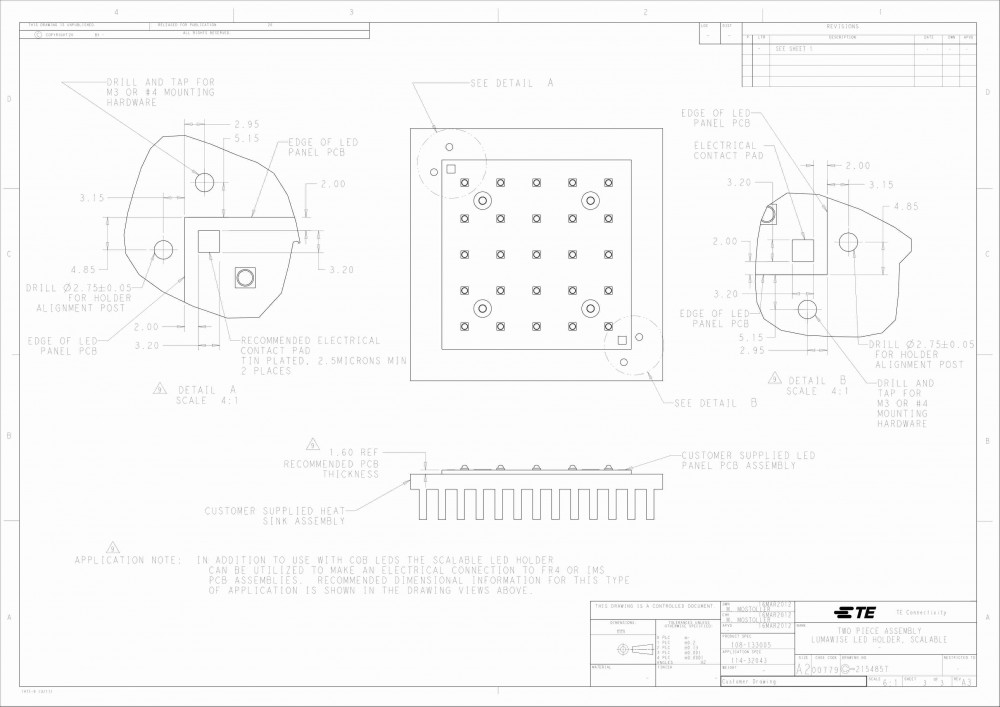 TE Connectivity LUMAWISE LED holder drawing page 3