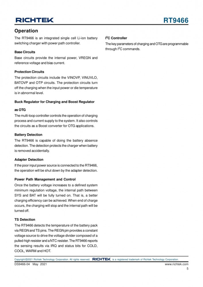 RT9466 datasheet page 5