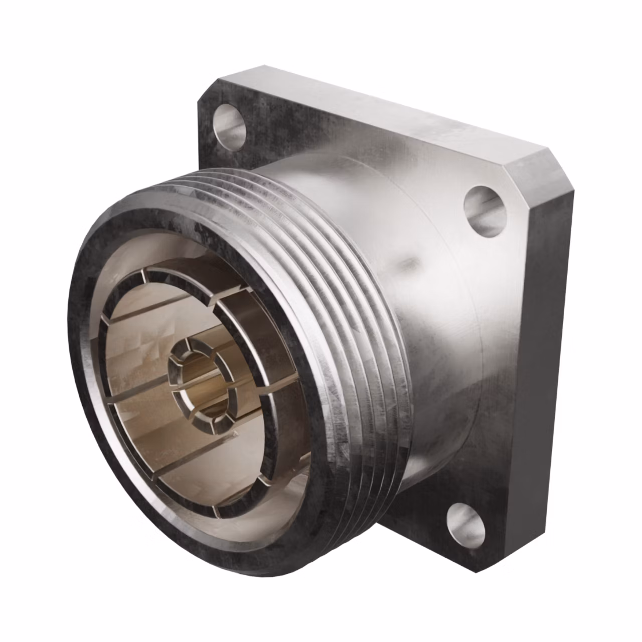 DIN 7/16 Jack, Straight, 4-Hole Flange Mount, One Piece Per Carton, 50 Ohms for sale
