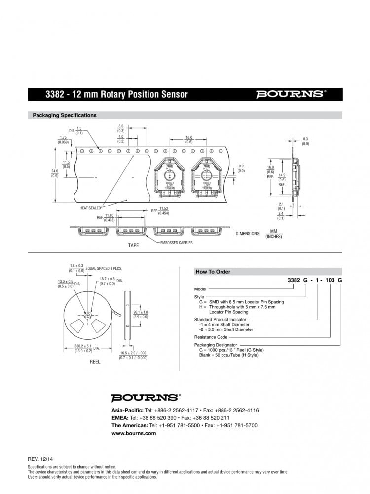 BOURNS 3382 series datasheet page 3