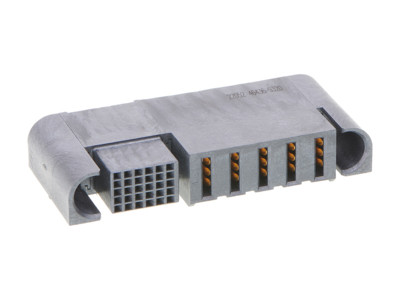 EXTreme Ten60Power Right-Angle Receptacle with Side Guides, 4 DC Power Circuits, 30 Signal Circuits, 4 DC Power Circuits, Press Fit Tail