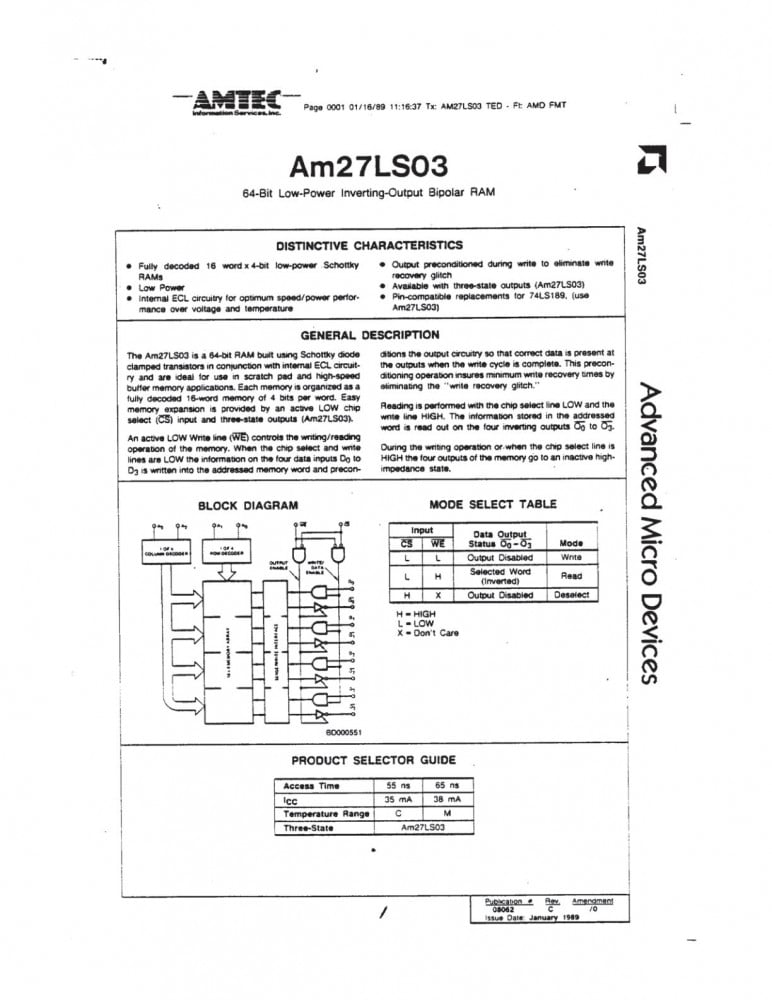 AM27LS03 datasheet page 2
