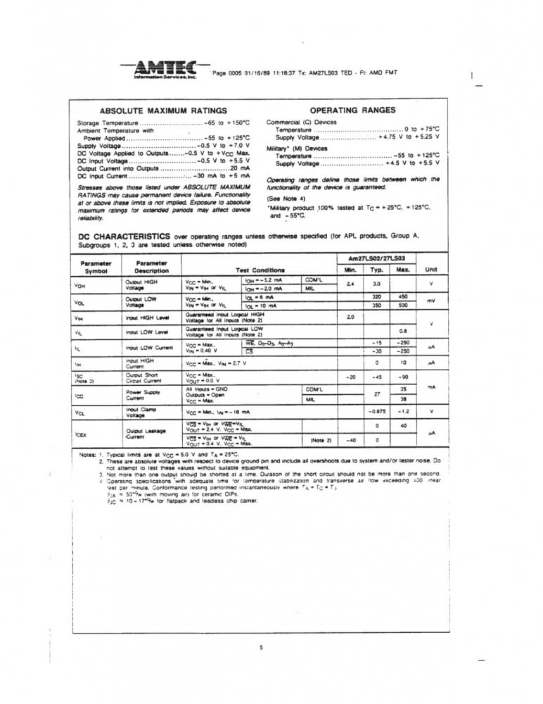 AM27LS03 datasheet page 6
