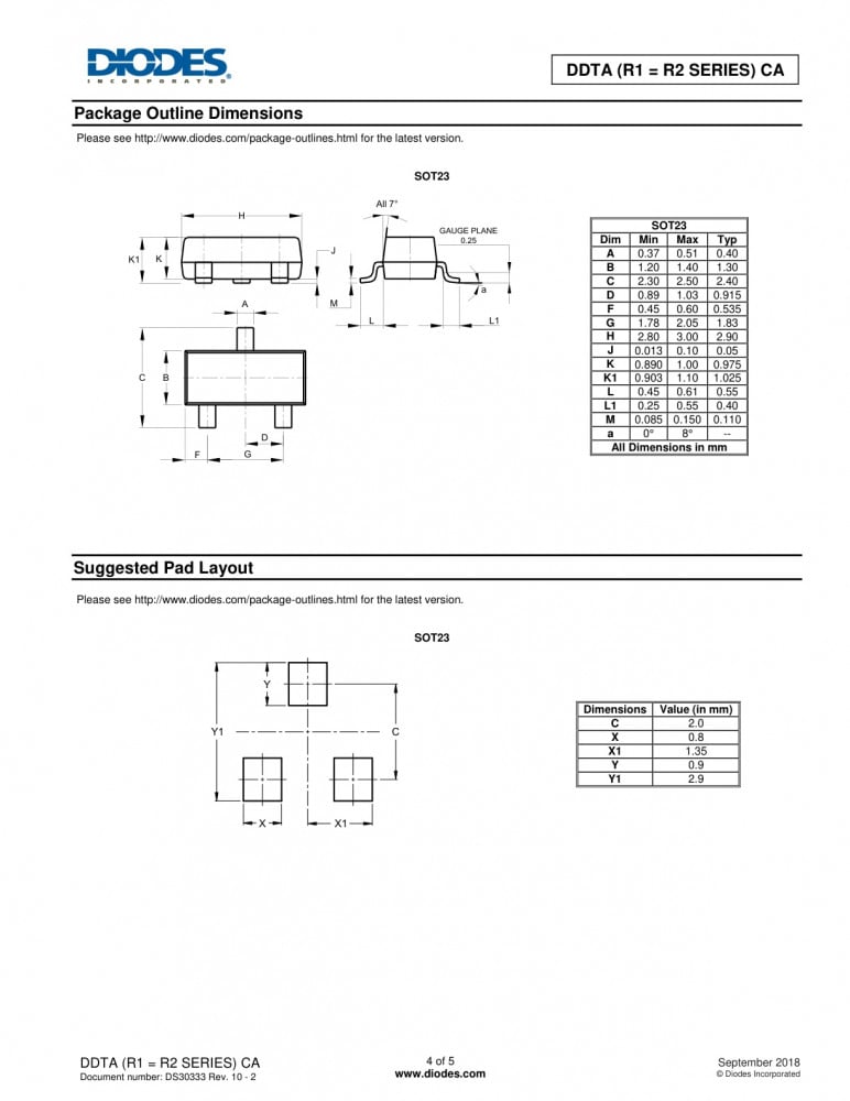 DDTA124ECA-7-F datasheet page 4