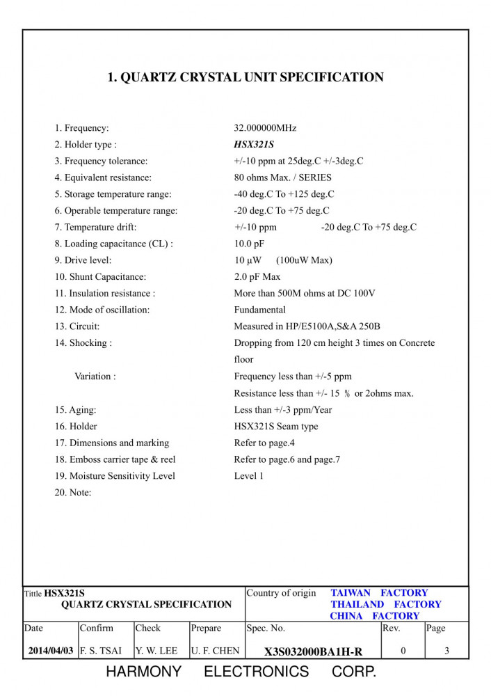 HELE X3S032000BA1H-R specification page 3