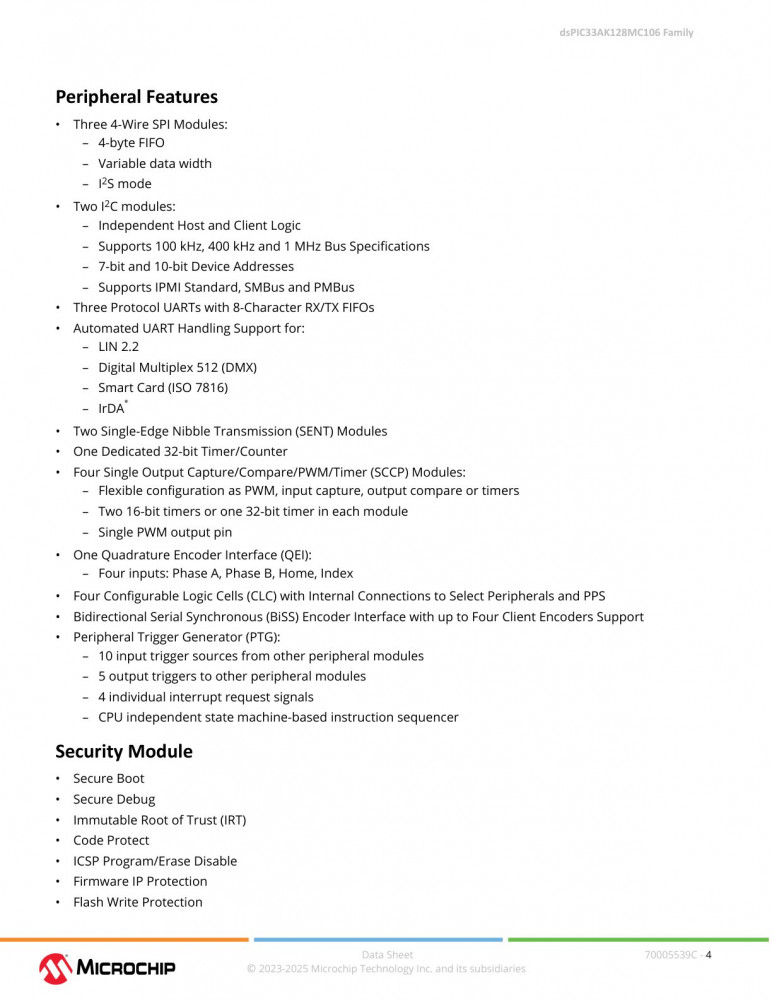 dsPIC33AK128MC106 datasheet page 4
