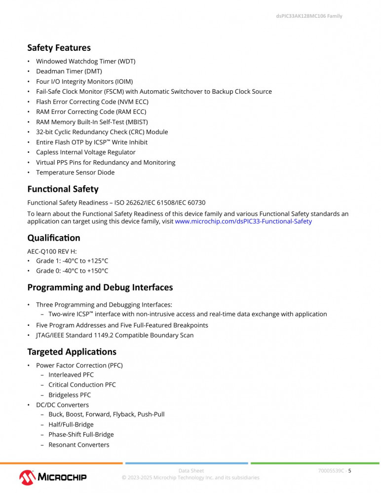 dsPIC33AK128MC106 datasheet page 5