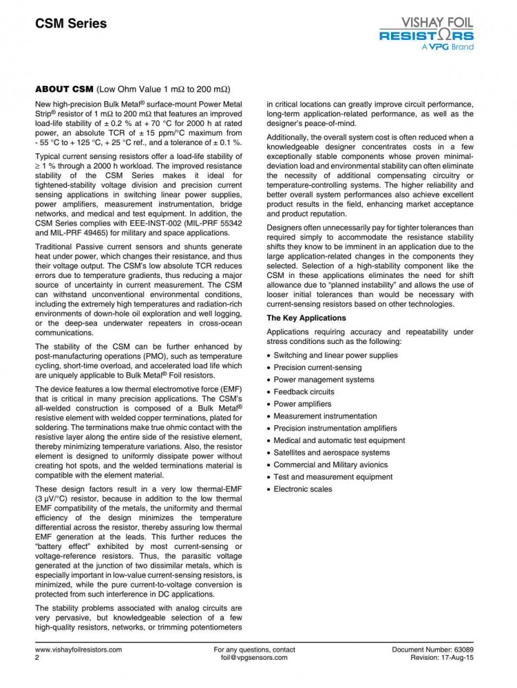 CSM Series document page 2