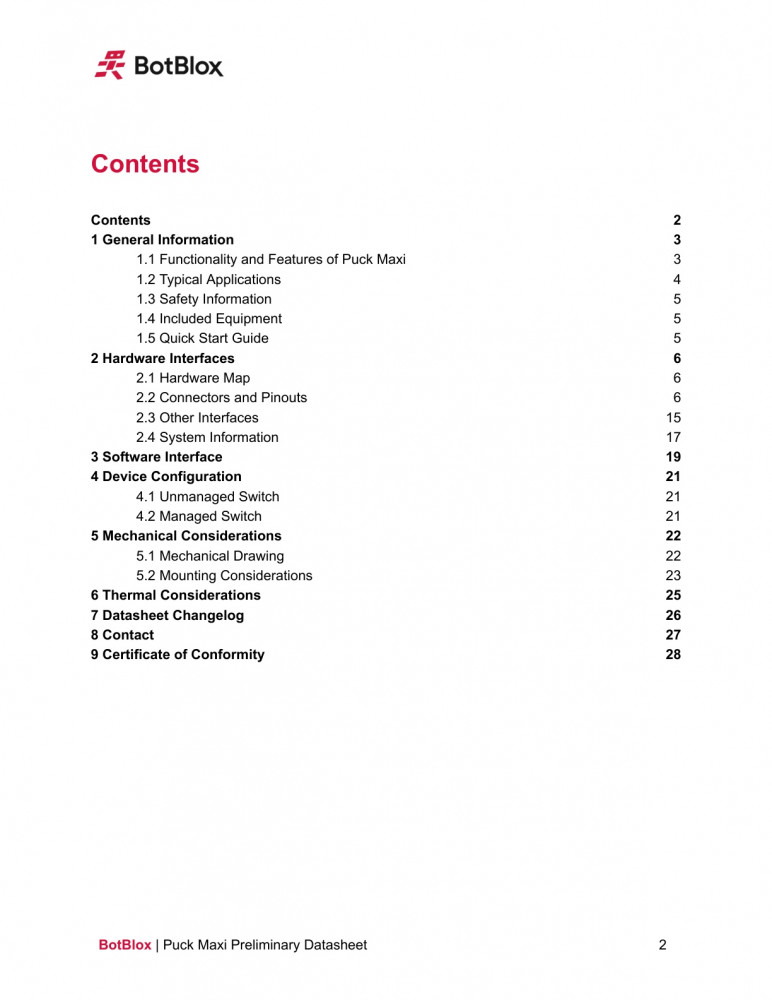 Puck Maxi datasheet page 2