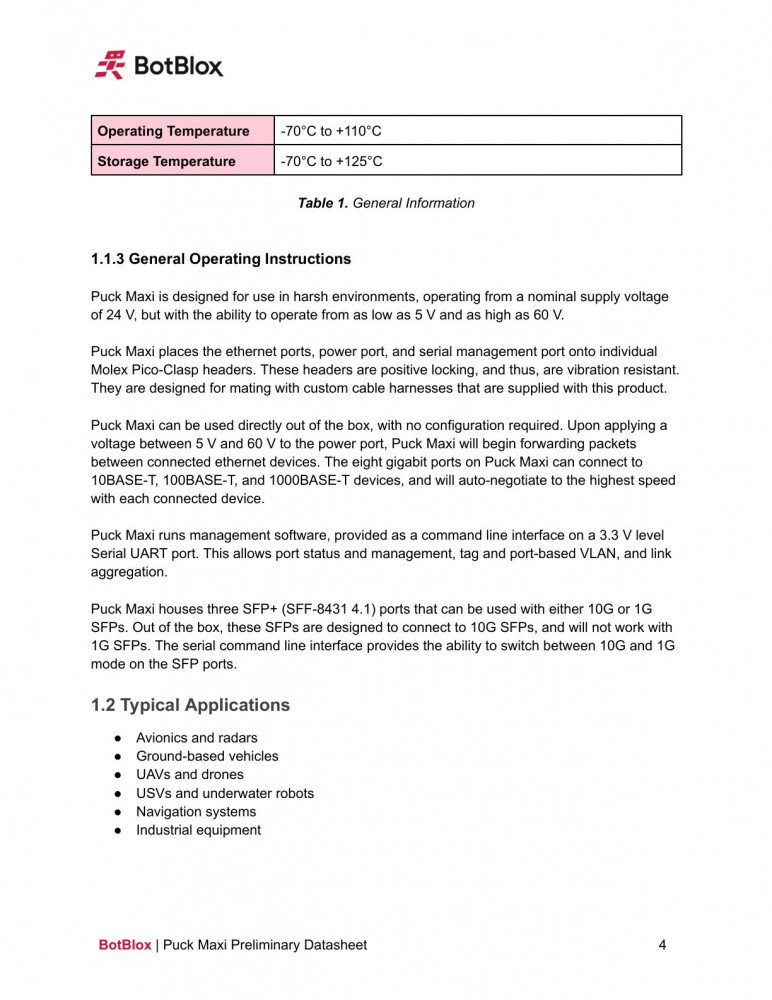 Puck Maxi datasheet page 4