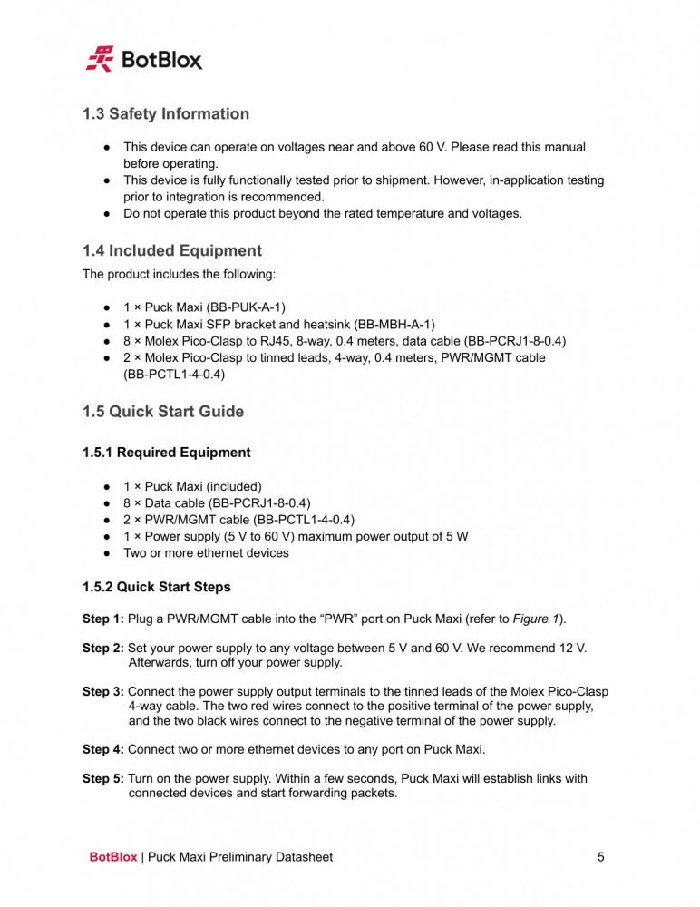 Puck Maxi datasheet page 5