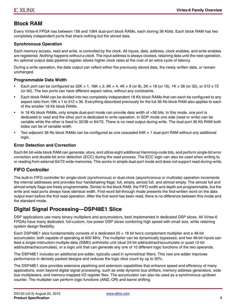 Virtex-6 datasheet page 6