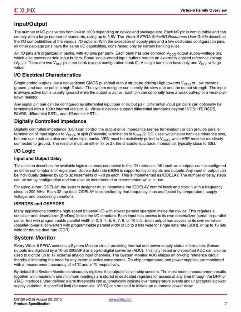 Virtex-6 datasheet page 7