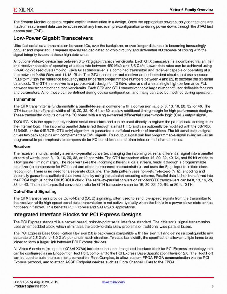 Virtex-6 datasheet page 8