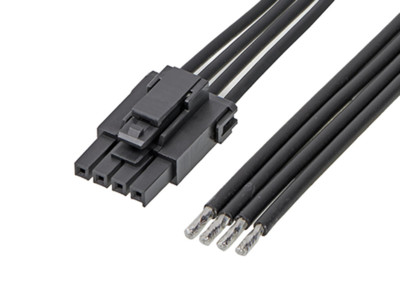 Ultra-Fit Tangless Female-to-Pigtail Off-the-Shelf (OTS) Cable Assembly,  3.50mm Pitch, Single Row, 300.00mm Length, 4 Circuits, Black for sale