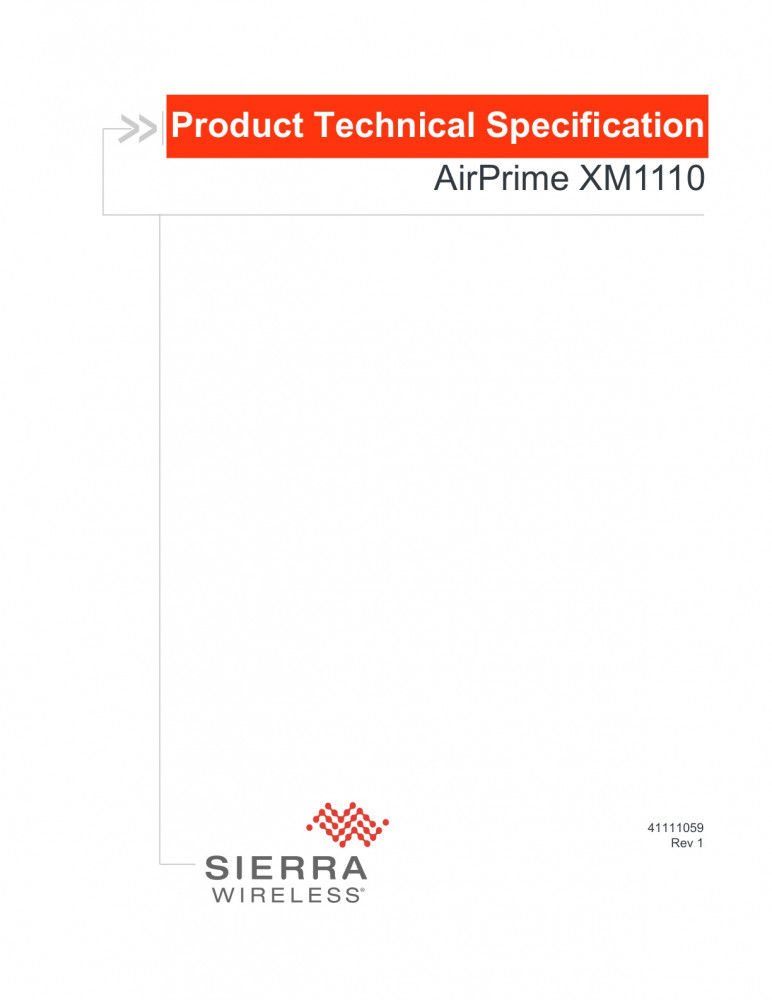 XM1110 technical document page 1