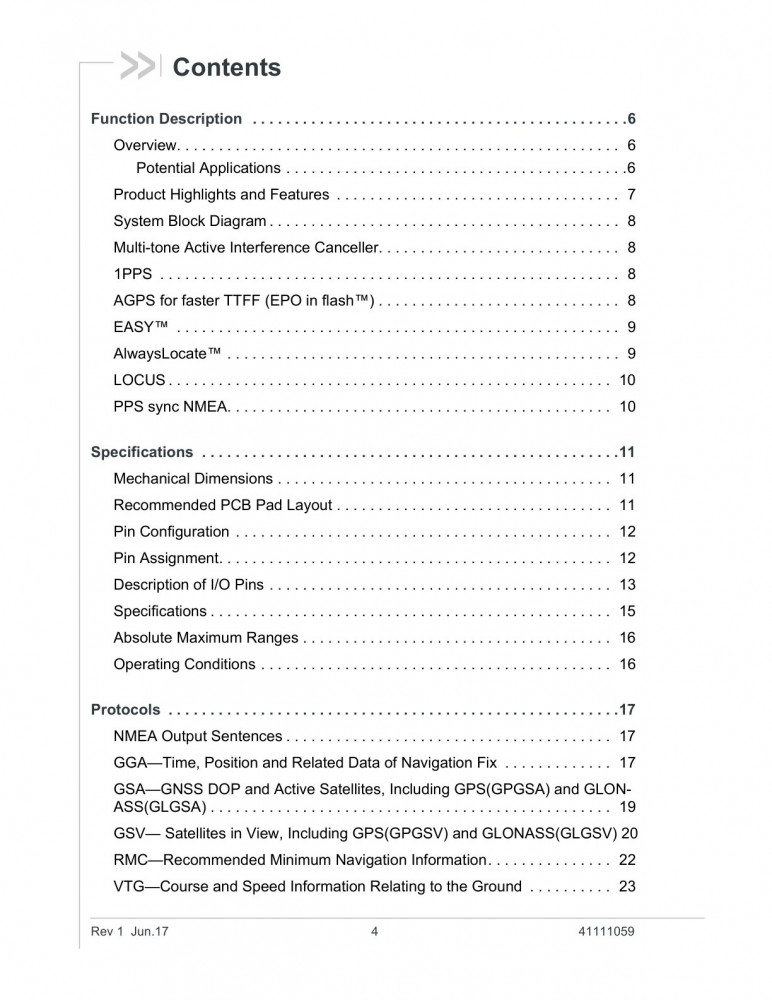 XM1110 technical document page 4