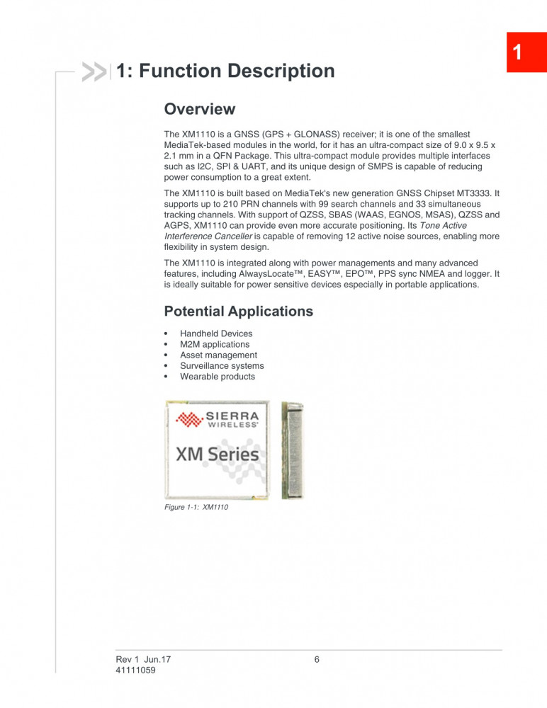 XM1110 technical document page 6
