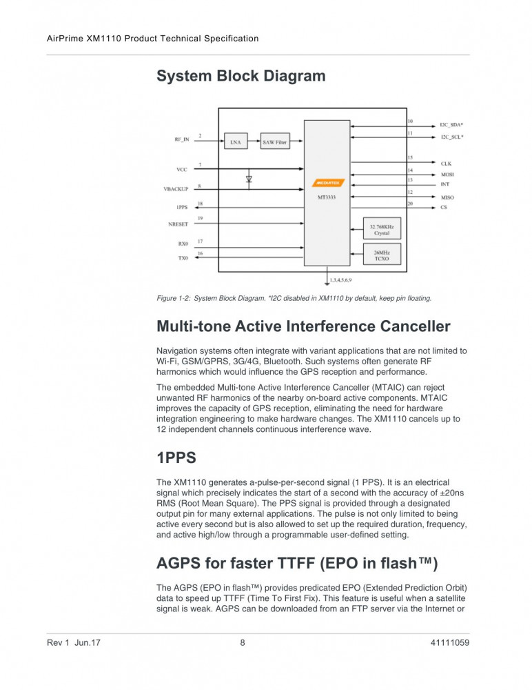 XM1110 technical document page 8