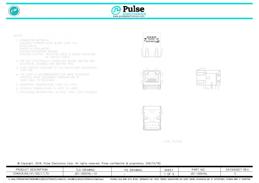 JD1-0001NL datasheet sheet 1