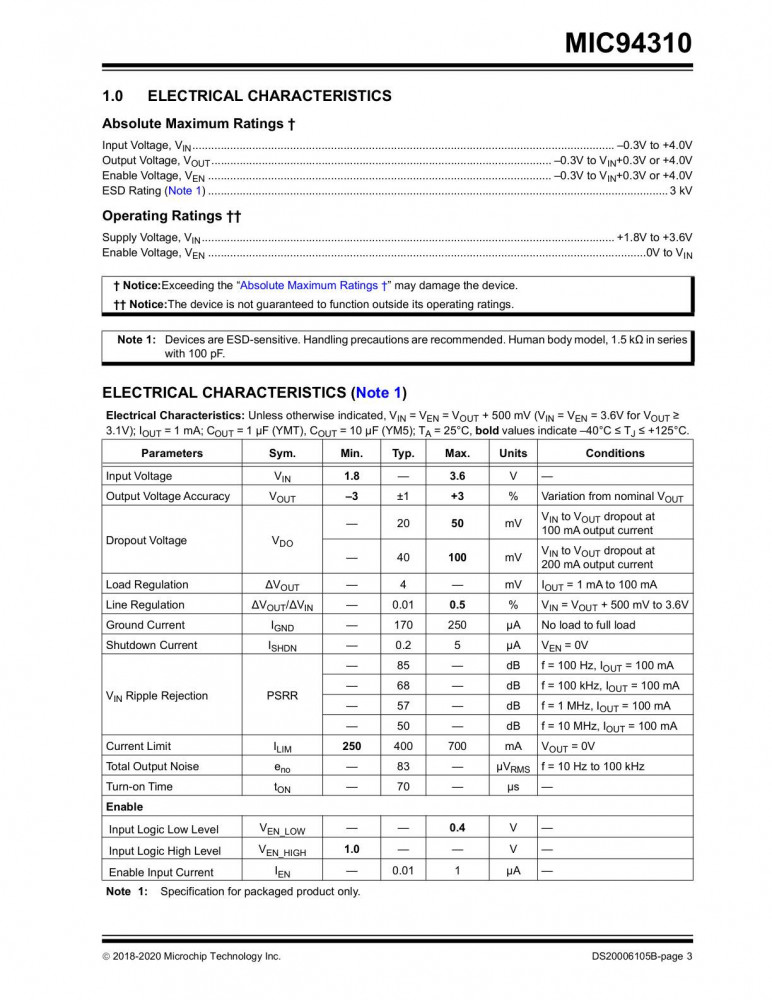 MIC94310 datasheet page 3