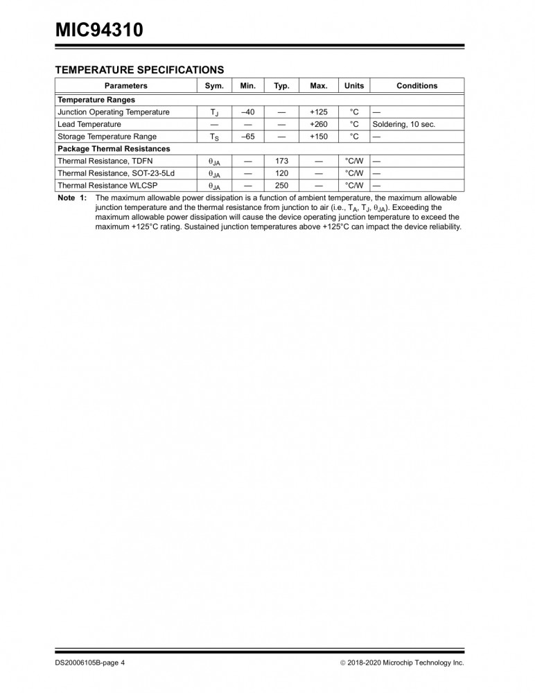 MIC94310 datasheet page 4