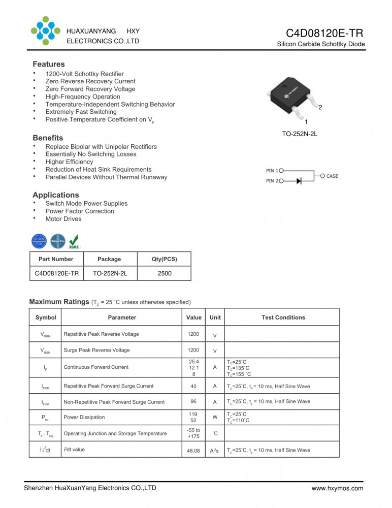 C4D08120E-TR-HXY datasheet page 1