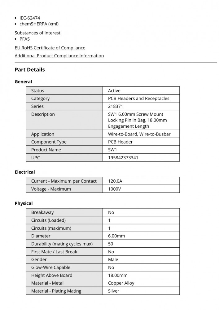 Technical document image 2 for MOLEX 2183710001