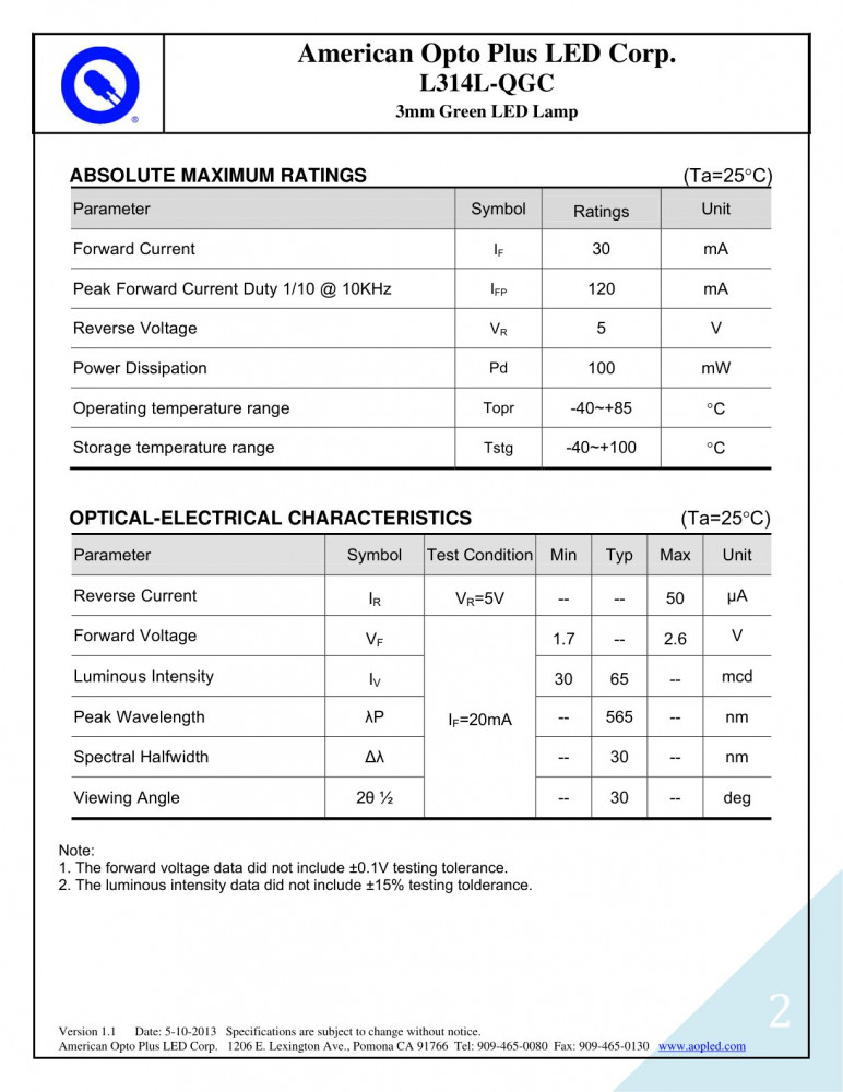 L314L-QGC datasheet page 2
