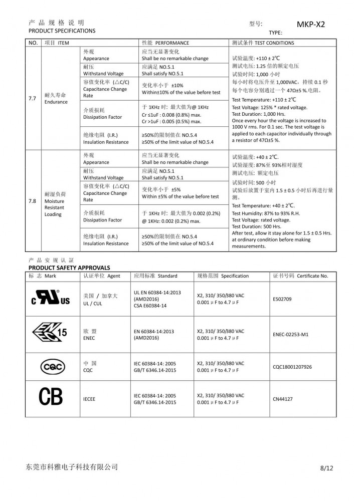 PX205K2C2702 specification page 8