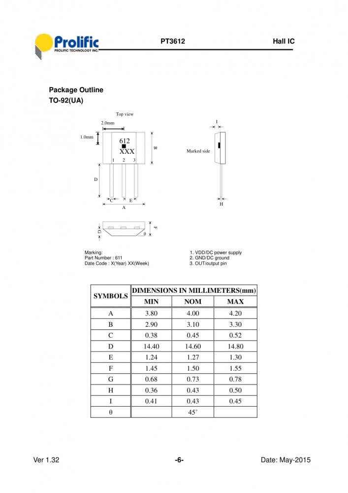PT3612H1SAG8P1 datasheet page 6