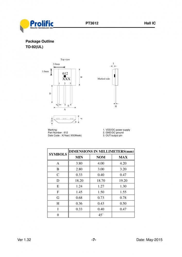 PT3612H1SAG8P1 datasheet page 7