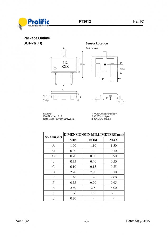 PT3612H1SAG8P1 datasheet page 8